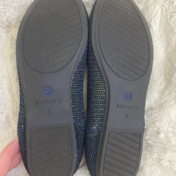 Rothy's | Shoes | Rothys Limited Edition Blue Metallic Lattice Loafers ...